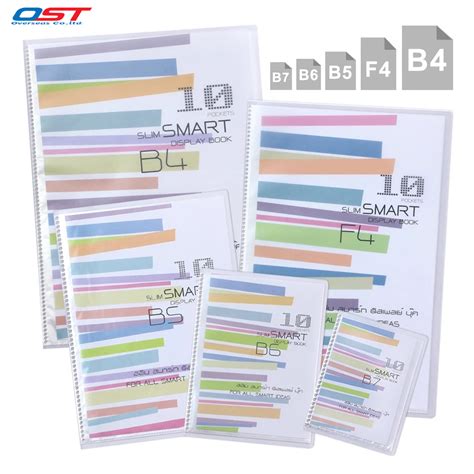 แฟ้มใส่เอกสาร แฟ้มสะสมผลงาน แฟ้มโชว์ ขนาด B7 B6 B5 F4 และb4 10ช่อง Slim Series ปกอ่อน
