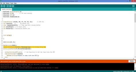 Problem In Defining The Time Alarm Programming Arduino Forum