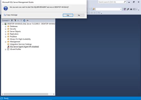 Enable Sql Server Agent Via Ssms