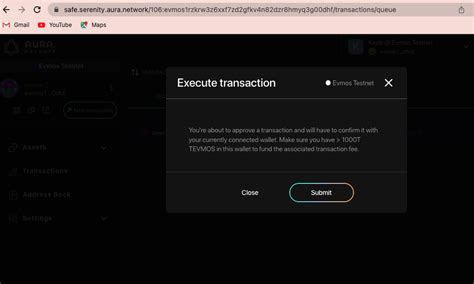Aura Safe Multisig Tx Pop up confirm reject execute transaction tự động đóng chớp nháy