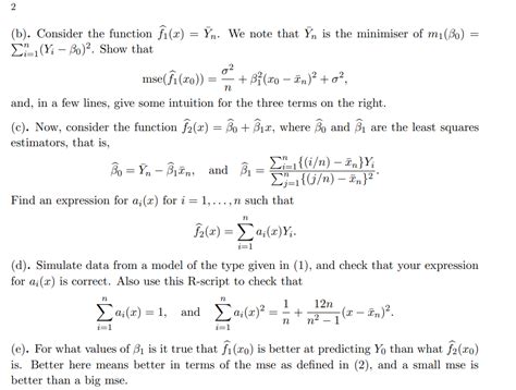 Exercise 1 Let Y1yn Be Data From The Model