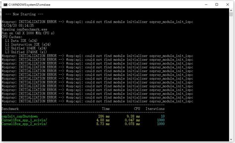 OSPbenchmark Osp Api Could Not Find Module Initializer Ospray Module Init Ispc Issue