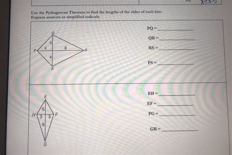 Solved Use The Pythagorean Theorem To Find The Lengths Of