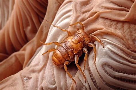 Premium Ai Image Bed Bug Hiding In Mattress Seams Magnified