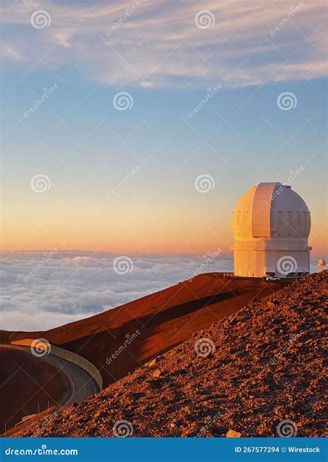 Vertical Shot Of The White Building Of Mauna Kea Observatories Against
