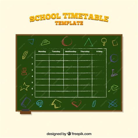 활동을 조직하는 학교 시간표 무료 벡터