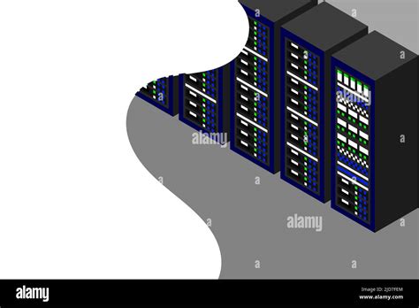isometric server equipment vector illustration stock vector image