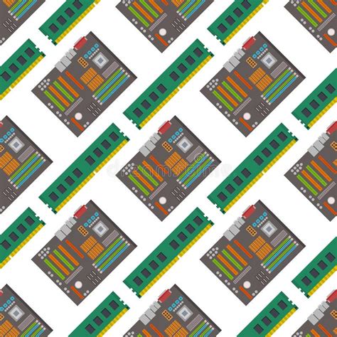 Seamless Motherboard Pattern Stock Vector Illustration Of Circuit