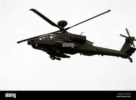 Army Air Corp Apache Helicopter From Raf Wattisham Over Woodbridge Airfield Training Area