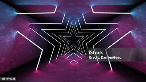 나이트 클럽 인테리어 조명 3d 렌더링 레이저 쇼 빛나는 라인 추상 형광 배경입니다 네온 룸 복도 배경입니다 빛 추상적 인 미래