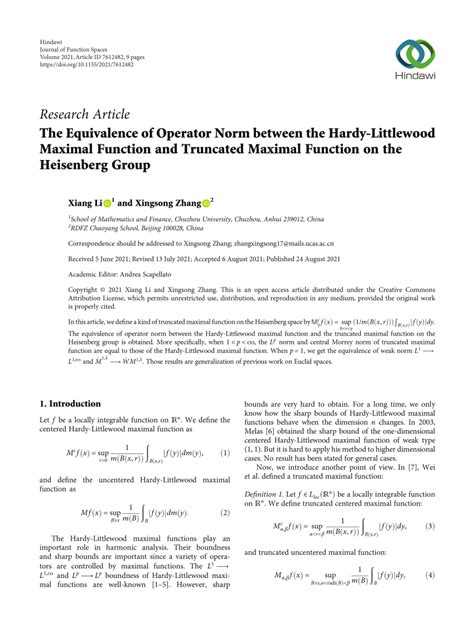 Pdf The Equivalence Of Operator Norm Between The Hardy Littlewood Maximal Function And