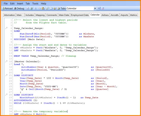 QlikView Script Editor Color Codes