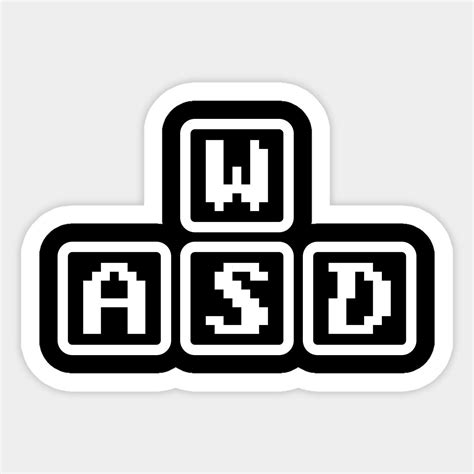 Pixel Art Style Wasd Keyboard Sticker Set