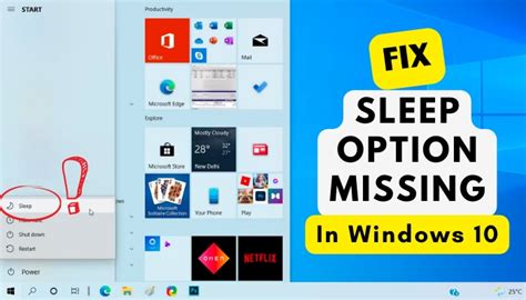 Fix Sleep Option Missing In Windows 10 How To Restore