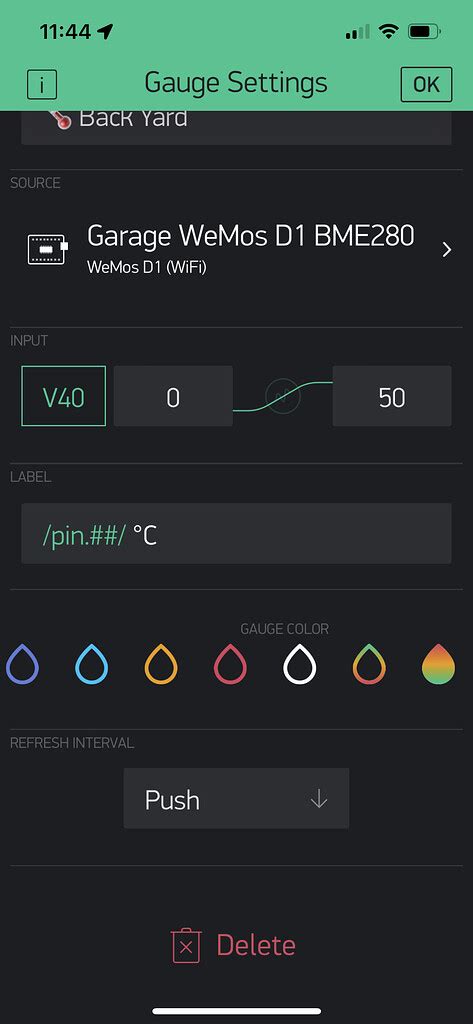 Blynk20 Gauge Widget Available Colour Choice Blynk 20 Blynk