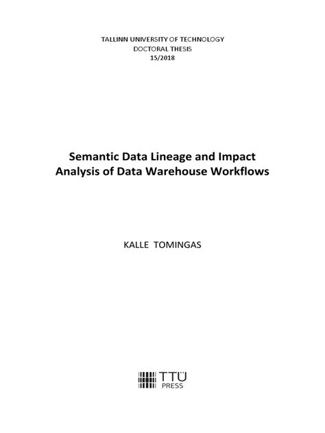 Semantic Data Lineage And Impact Analysi Pdf Data Warehouse Data
