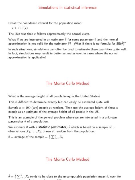 Simulations In Statistical Inference Pdf Bootstrapping Statistics Resampling Statistics