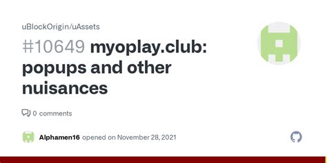 Myoplayclub Popups And Other Nuisances · Issue 10649 · Ublockorigin