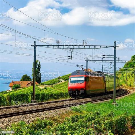 Lavaux 포도 원 테라스 호수 제네바 알프스에 철도에 기차 0명에 대한 스톡 사진 및 기타 이미지 0명 Unesco 조직된 단체 경관 Istock