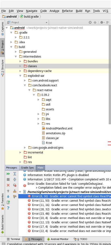 Android Gradle Cant Find Standard React Class Stack Overflow