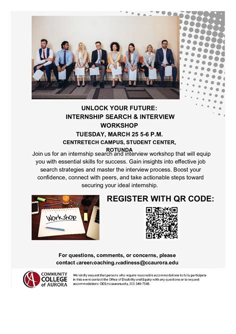Internship Search And Interview Workshop Community College Of Aurora