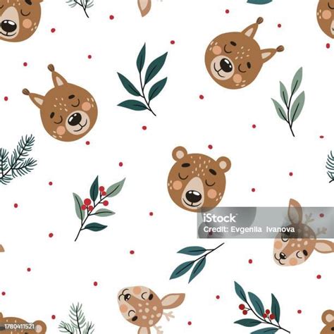 벡터 완벽 한 패턴 귀여운 작은 곰과 여우와 함께 그림 종이 직물 스크랩북에 인쇄하는 데 적합합니다 0명에 대한 스톡 벡터 아트 및 기타 이미지 Istock