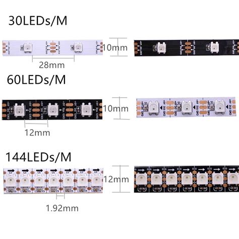 Ws2812b Waterproof 12v Addressable Rgb 144 Led Strip Ip67 1m Roboway