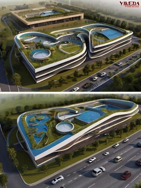 Yikeda Commercial Complex Design Premium Ai Generated Image