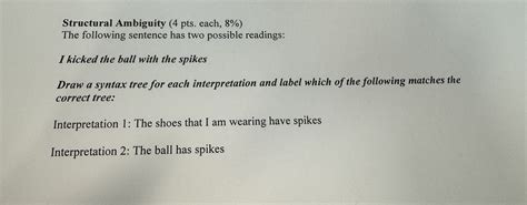 Solved Structural Ambiguity 4 ﻿pts ﻿each 8 The