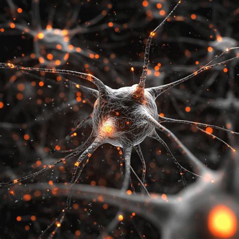 Close Up Of Neural Network With Glowing Synapses And Neurons In Action