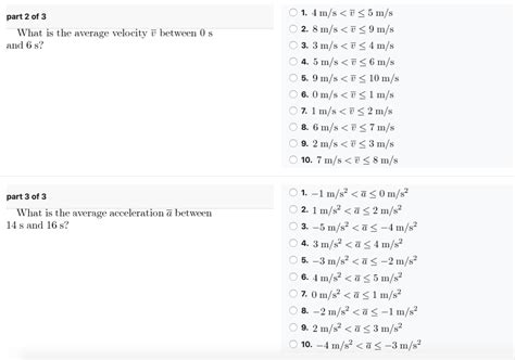 Solved 7 Velocity Vs Time 17 30 0 Pts Possible 0 Part 1 Chegg Com