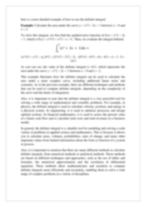 SOLUTION Indefinite And Definite Integrals Studypool