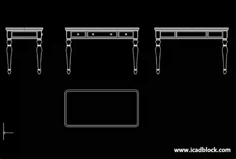 Console Table Cad Block Collection In Dwg Icadblock