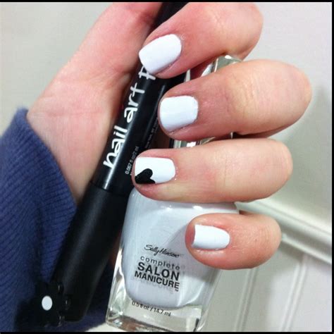 Sally Hansen In Lavender Cloud With Black Heart Drawn Using Sally