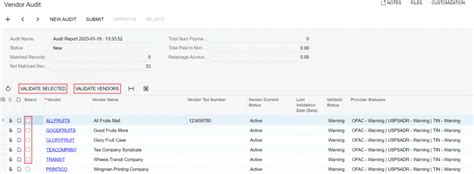Validation Audit Vendor Validation For Acumatica User Guide V1