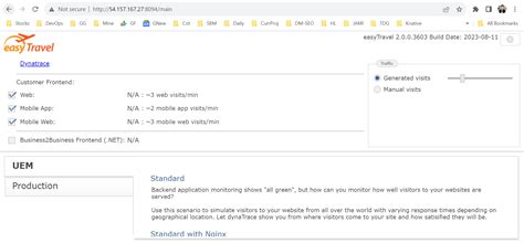 Dynatrace Sample Application For Demo And Lab Using Easytravel