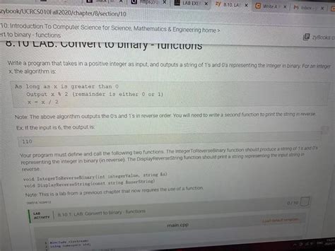 solved 9 x lab exer x zy 8 10 lab x c write a x m