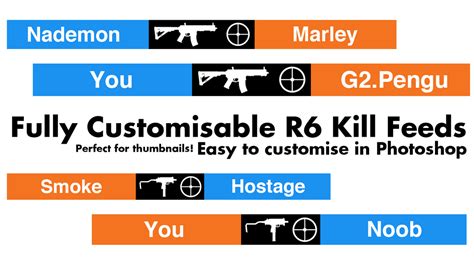 Rainbow Six Siege Kill Feed Template For Photoshop Download In Comments R Rainbow6
