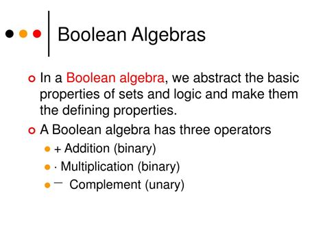 Ppt Boolean Algebras Powerpoint Presentation Free Download Id 150314
