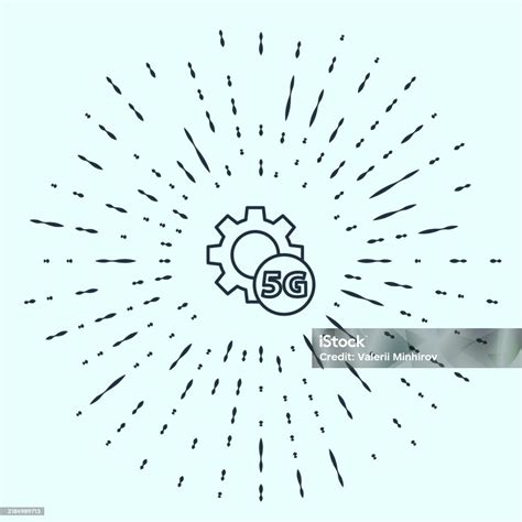 검은 선 설정 5g 새로운 무선 인터넷 Wifi 연결 아이콘이 회색 배경에 고립되어 있습니다 글로벌 네트워크 고속 연결 데이터 속도 기술 추상 원 무작위 점 벡터 5g에