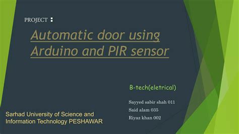 Automatic Door Using Arduino Pptx Radio Control Hobbies And Interests