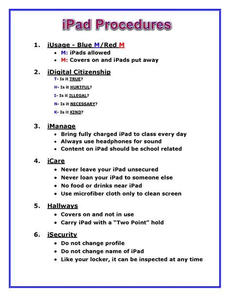 Classroom Procedures
