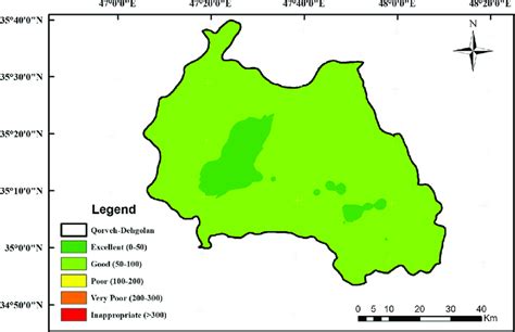 Spatial Distribution Map Of Water Quality Index Download Scientific
