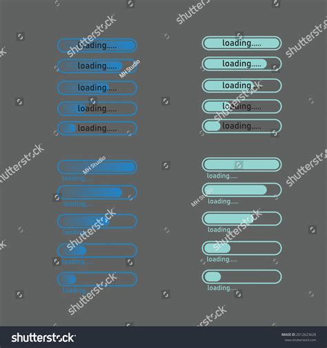 Loading Bar Symbol Vector Set Stock Vector Royalty Free 2012623628 Shutterstock