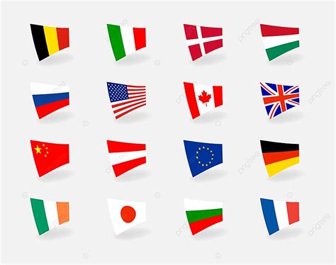Countries Flags Clipart Hd Png Vector Set Icons Countries Flags Set
