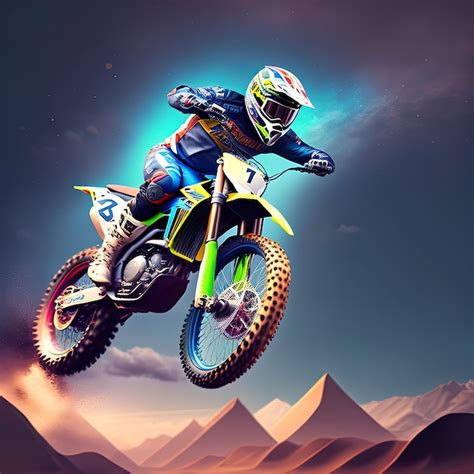 Premium Ai Image Dirt Bike Rider Doing A Big Jump Supercross