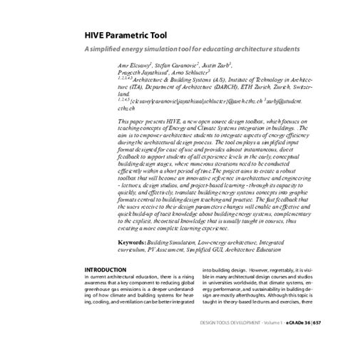 Pdf Hive Parametric Tool A Simplified Energy Simulation Tool For
