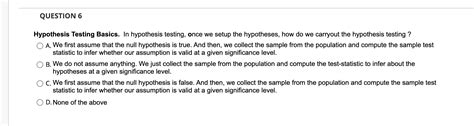 Solved Hypothesis Testing Basics In Hypothesis Testing Chegg Com