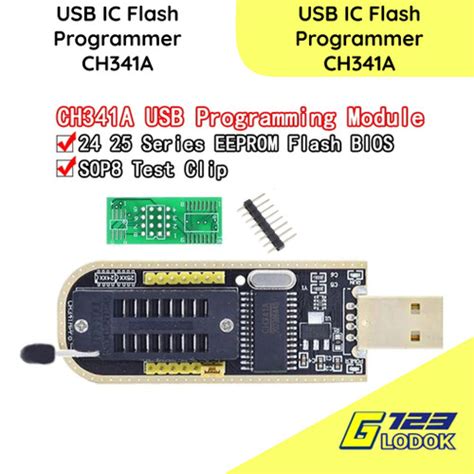 Jual Ch341a Usb Ic Flash Programmer Module Writer Downloader Ic Eprom Modul Program Flasher Bios