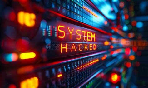 Alarming System Hacked Alert Flashing On A Server Data Panel